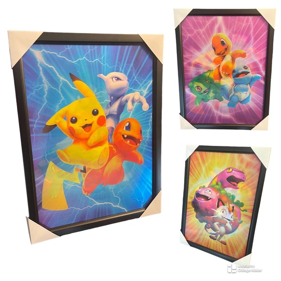 Art | New Pokmon Framed 3d Lenticular Poster Picture | Poshmark